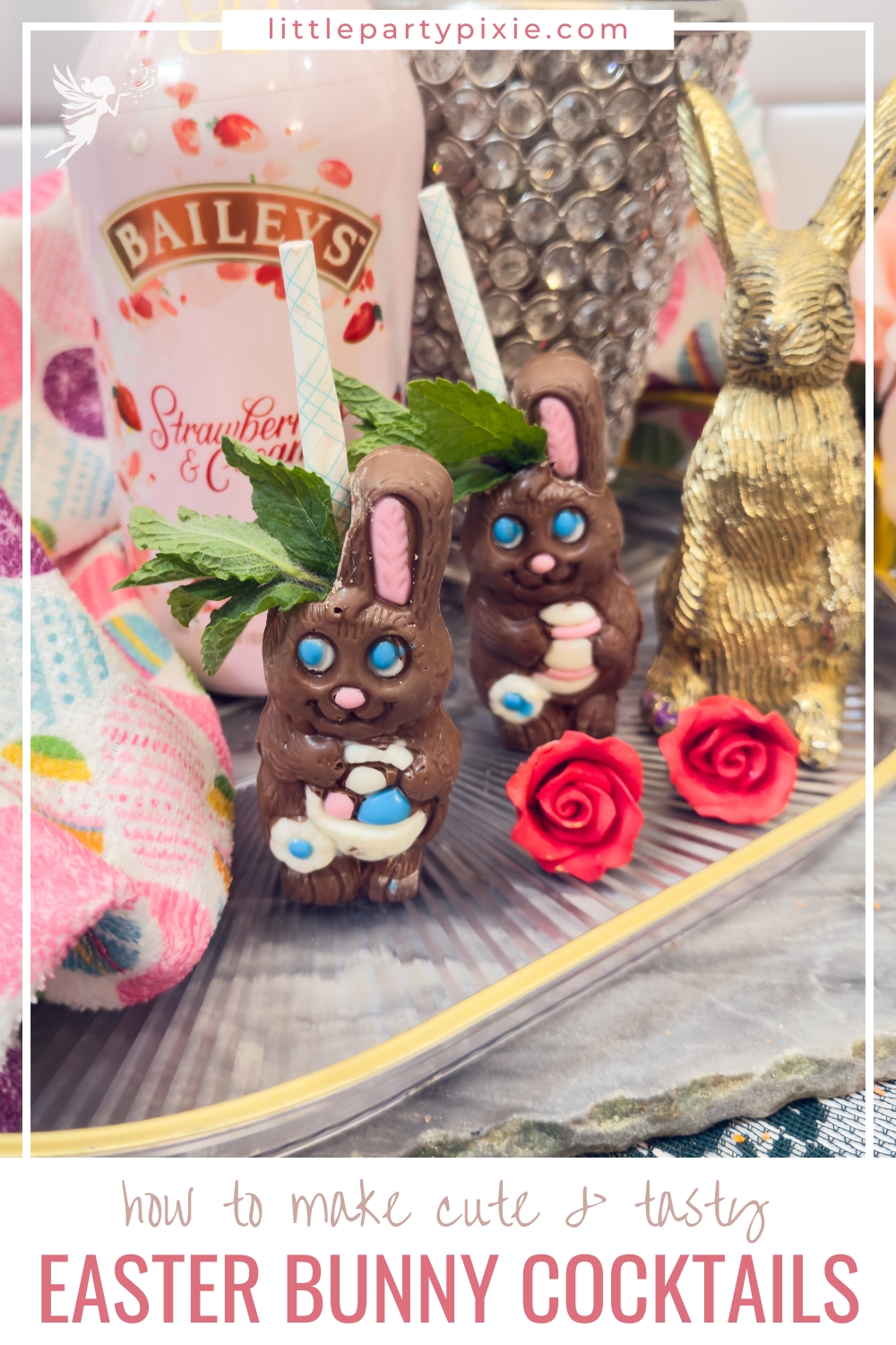 How to Make Adorable Chocolate Bunny Cocktails for your Easter Party