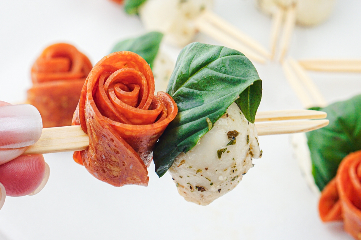 Simple Pepperoni Rose Skewers That Are Almost Too Beautiful to Eat!