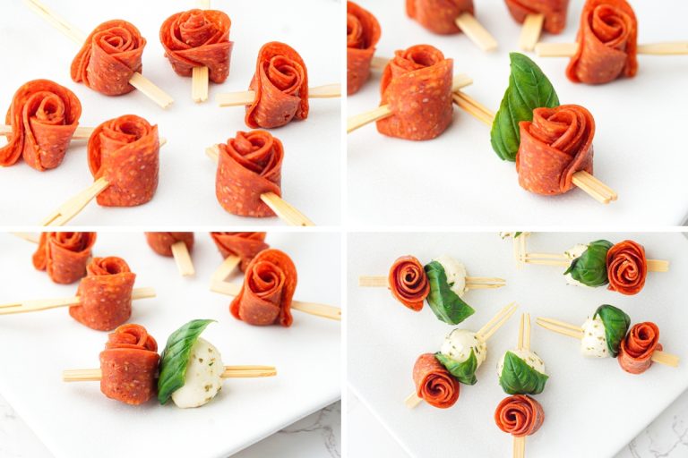 Simple Pepperoni Rose Skewers That Are Almost Too Beautiful to Eat!