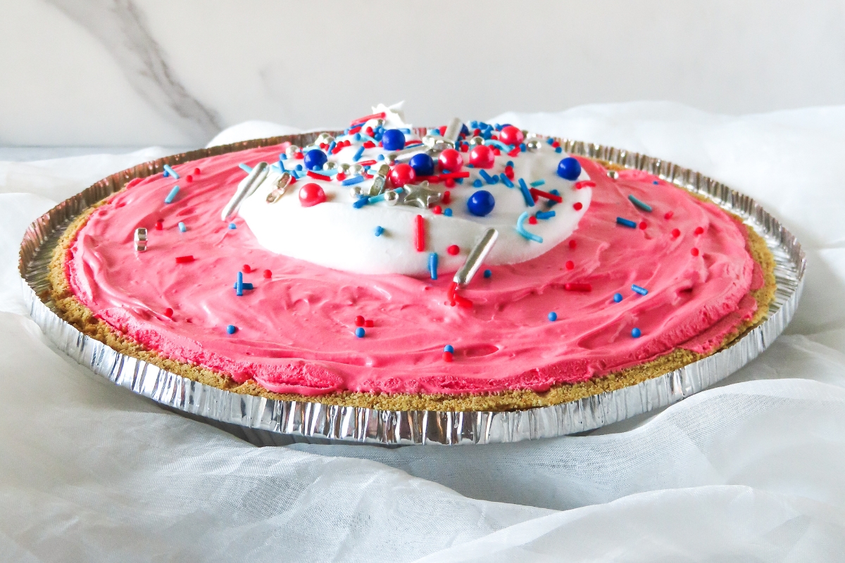 No-Bake 4th of July Red White and Blue Tropical Pie Recipe