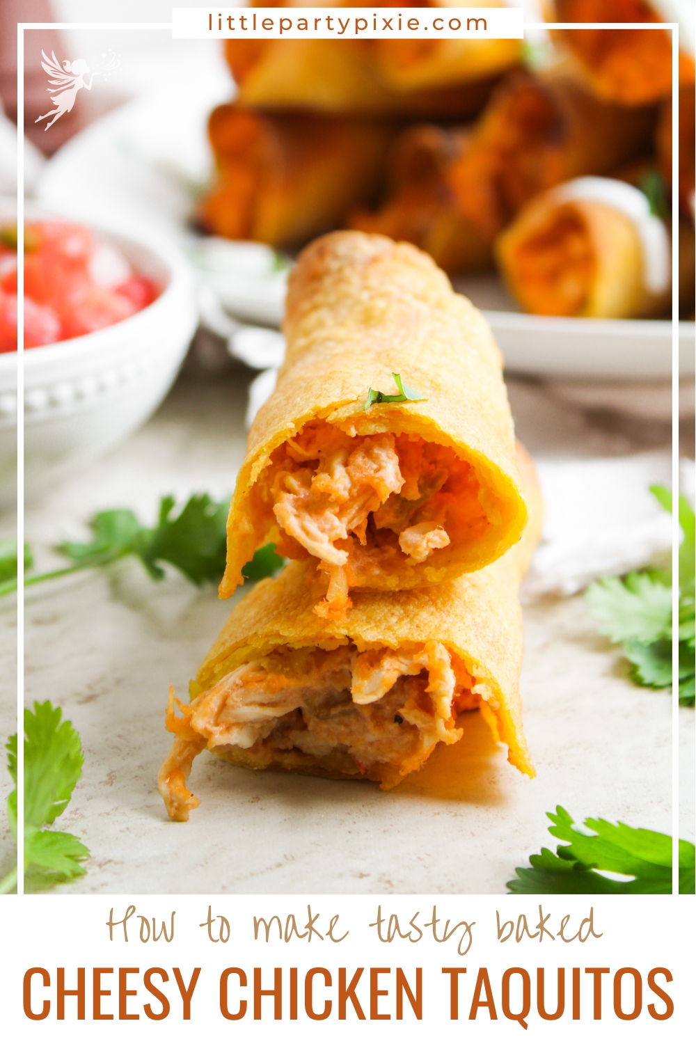 Crispy Oven-Baked Chicken Taquitos Packed With Creamy Cheese Flavor!