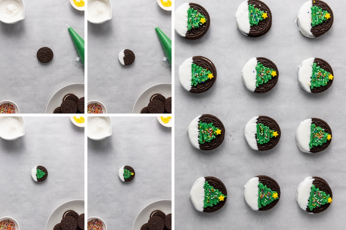 Quick & Cute Christmas Tree Oreos for Holiday Parties & Cookie Exchanges