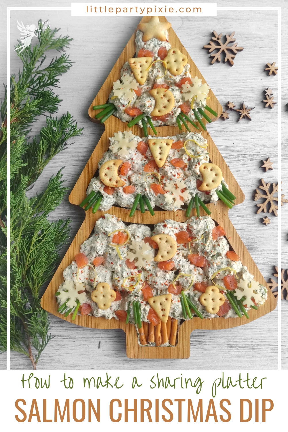 Easy Christmas Tree Appetizer with Salmon Dip